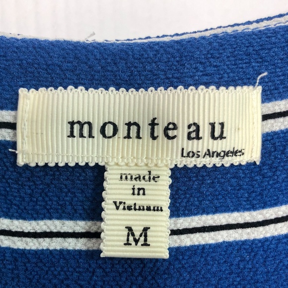 Monteau | Dresses | Monteau Blue Striped Sleeveless Dress Size Medium ...